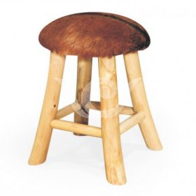 Mogo Stool With Goat Leather | TEAK BRANCH FURNITURE Furniture